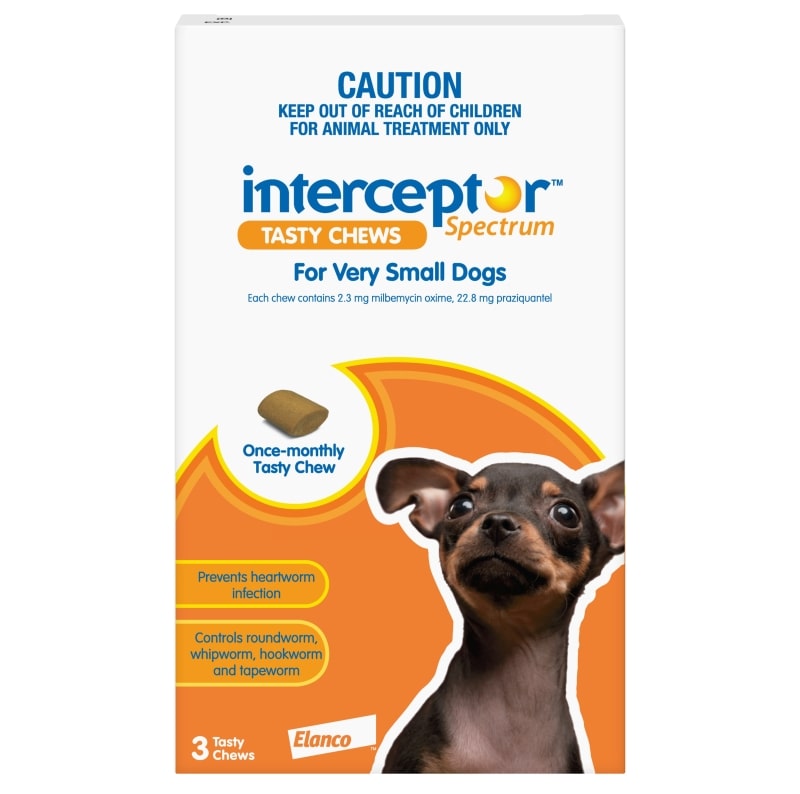 Interceptor Spectrum 4kg Extra Small Dog BROWN Chews - Enfield Produce