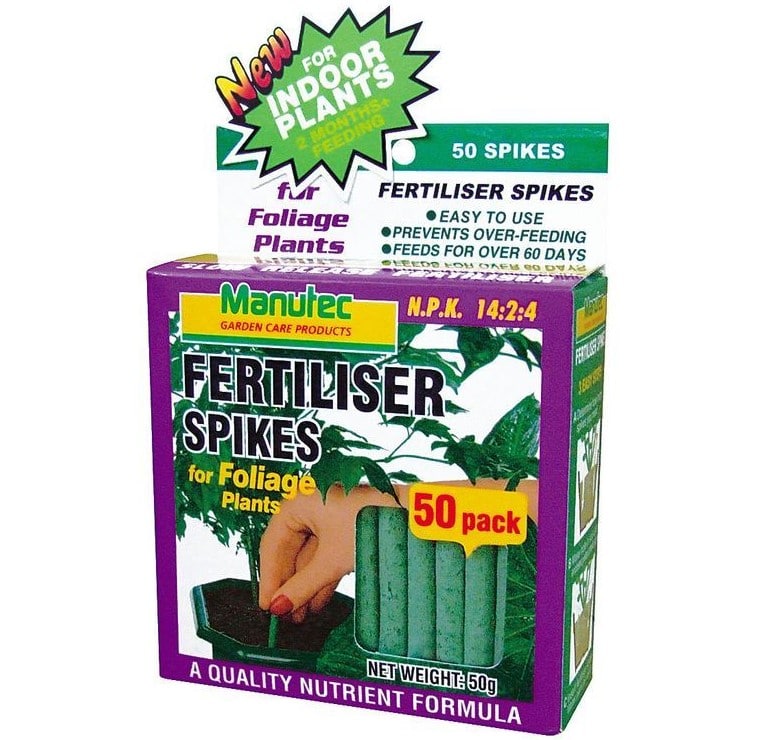 Manutec Plant Fertiliser Spikes FOLIAGE (50 pk) - Enfield Produce