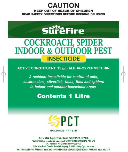 Surefire Cockroach, Spider Indoor & Outdoor Pest Insecticide 1L ...