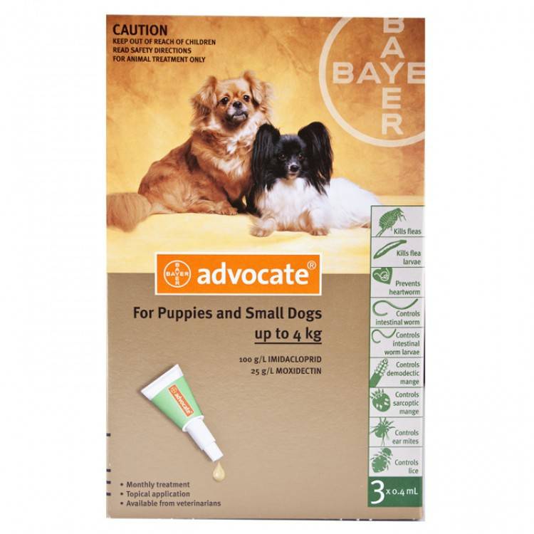 Advocate Small Dog 0-4kg 3 months - Enfield Produce