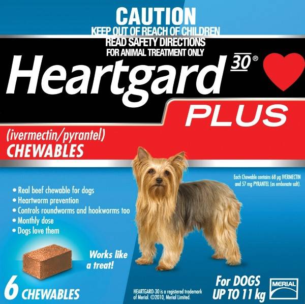 Heartgard Plus BLUE 0-11kg 6 Chewables - Enfield Produce