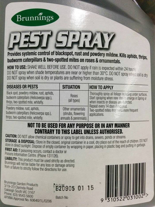 Pest Spray 3 in 1 RTU 1 Litre (Brunnings) - Enfield Produce